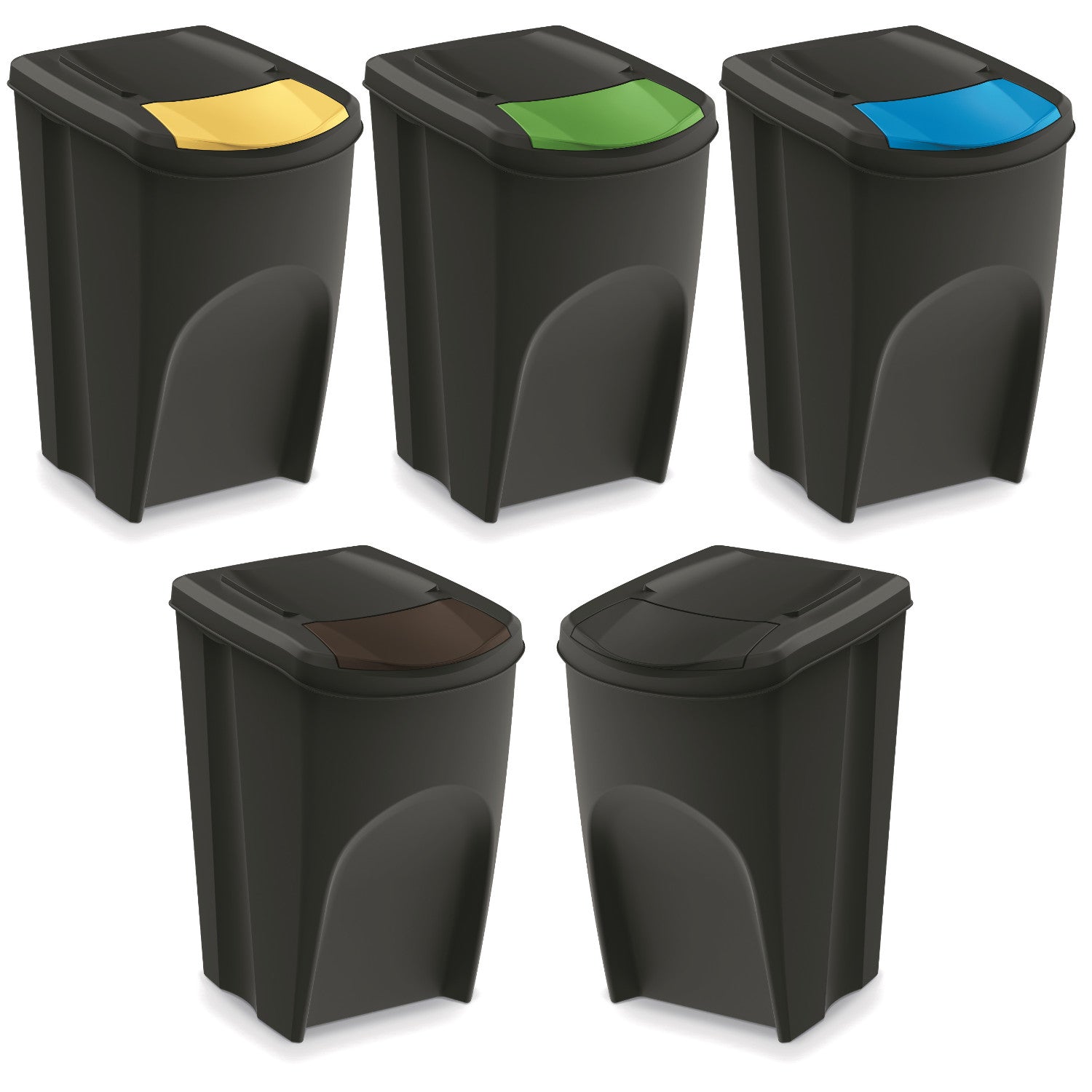 Set 5 cosuri pentru colectare selectiva Prosperplast, Sortibox, 35 L ...